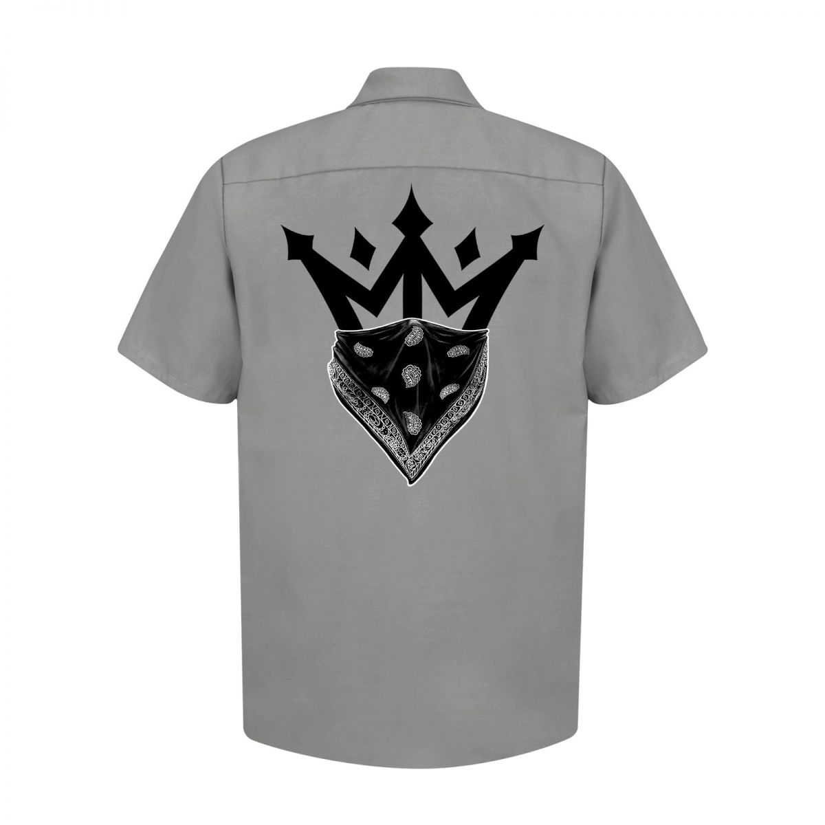 MAFIOSO Bandana Crown Shop Shirt MFSO-34661F-GRAY - Karmaloop