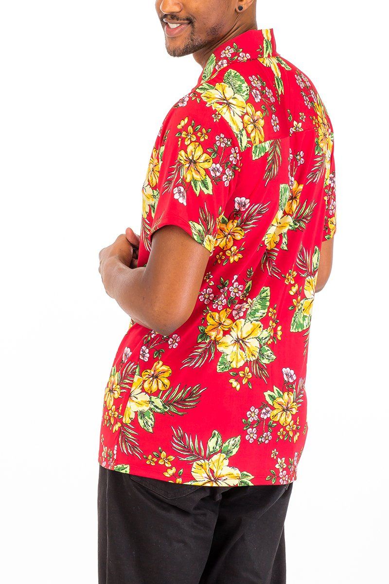 WEIV FLORAL PRINT BUTTON DOWN SHIRT WS9006RED - Karmaloop