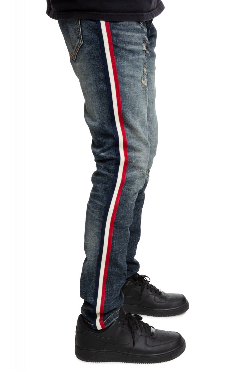 CRYSP Atlantic Striped Denim in Light Indigo Fade SP120-142 - Karmaloop