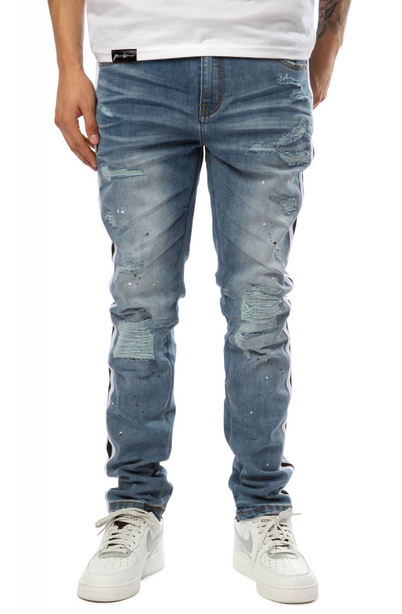FOREIGN LOCALS Bronson Striped Jeans FL-202068-BLUE - Karmaloop