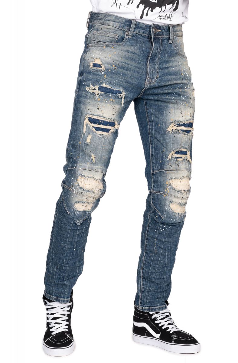 SMOKE RISE Sean V2 Knee Panel Jeans JP20731E-ALBLUE - Karmaloop