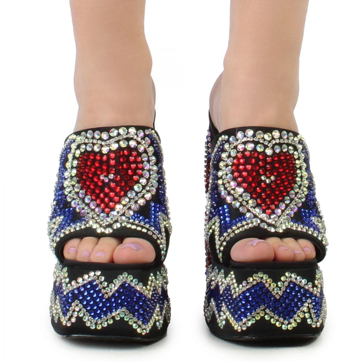 AZALEA WANG Logan Rhinestone Platform Heel LOGAN-MULTI - Karmaloop