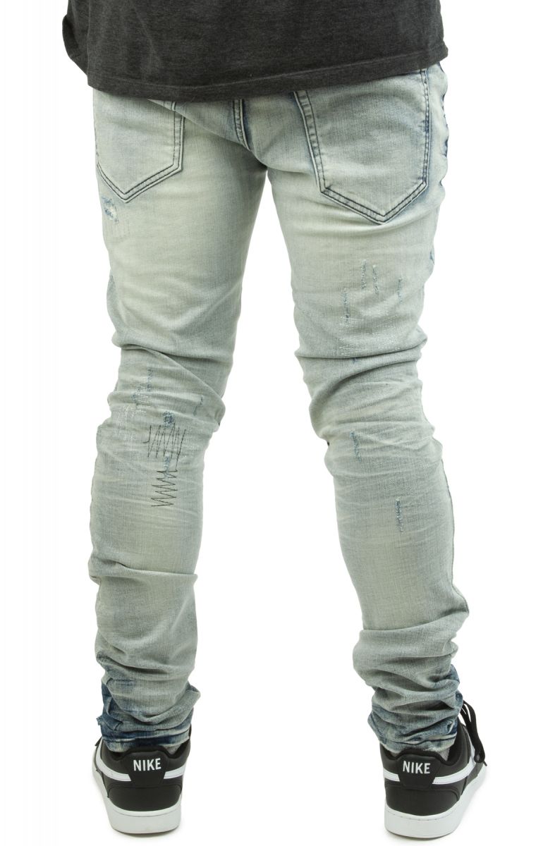 FOREIGN LOCALS Stitched Rips And Repair Jeans FL-22008 - Karmaloop