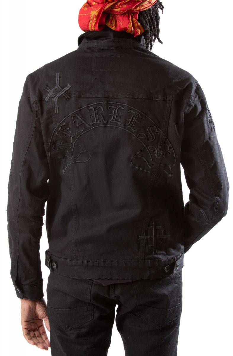 SMOKE RISE Iron Heart Denim Jacket JJ21735-BLK - Karmaloop