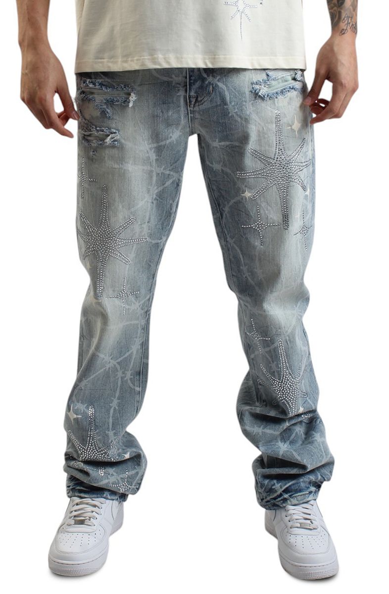 SMOKE RISE Cobra Crystal Jeans JP252447SK-COB - Karmaloop