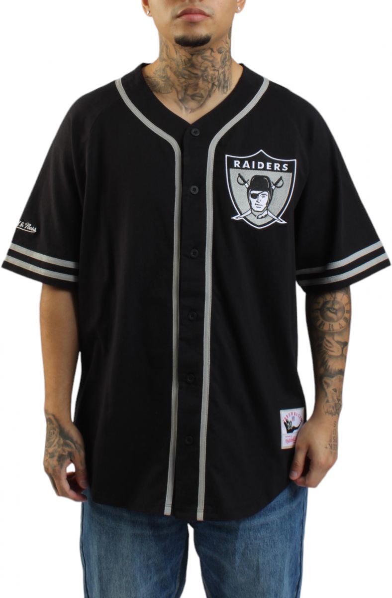 MITCHELL & NESS Raiders Baseball Jersey TBTF6700-ORAYYPPPBLCK - Karmaloop