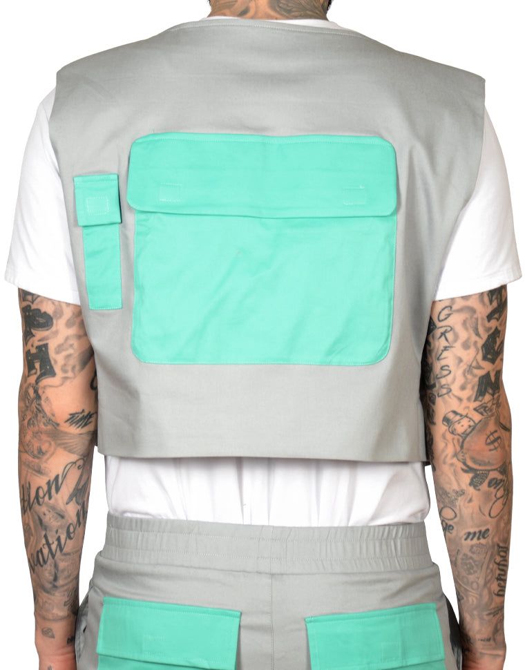 THE HIDEOUT CLOTHING Technical Chest Vest HDTCLTHNG-E200F7-NICKELGRAY ...