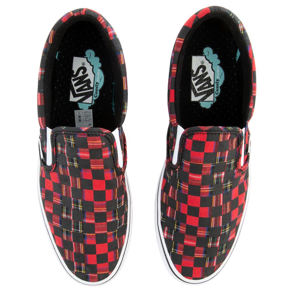 VANS Comfycush Plaid Checkerboard Slip-On in Red VN0A3WMDTG7 - Karmaloop