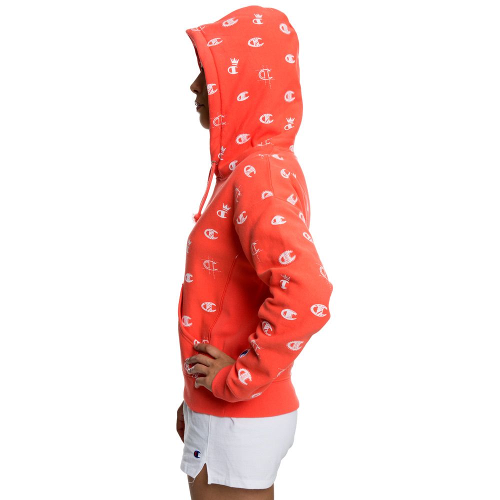 CHAMPION ALL-OVER LOGO HOODIE WL757P 11574 CW2 P83 - Karmaloop
