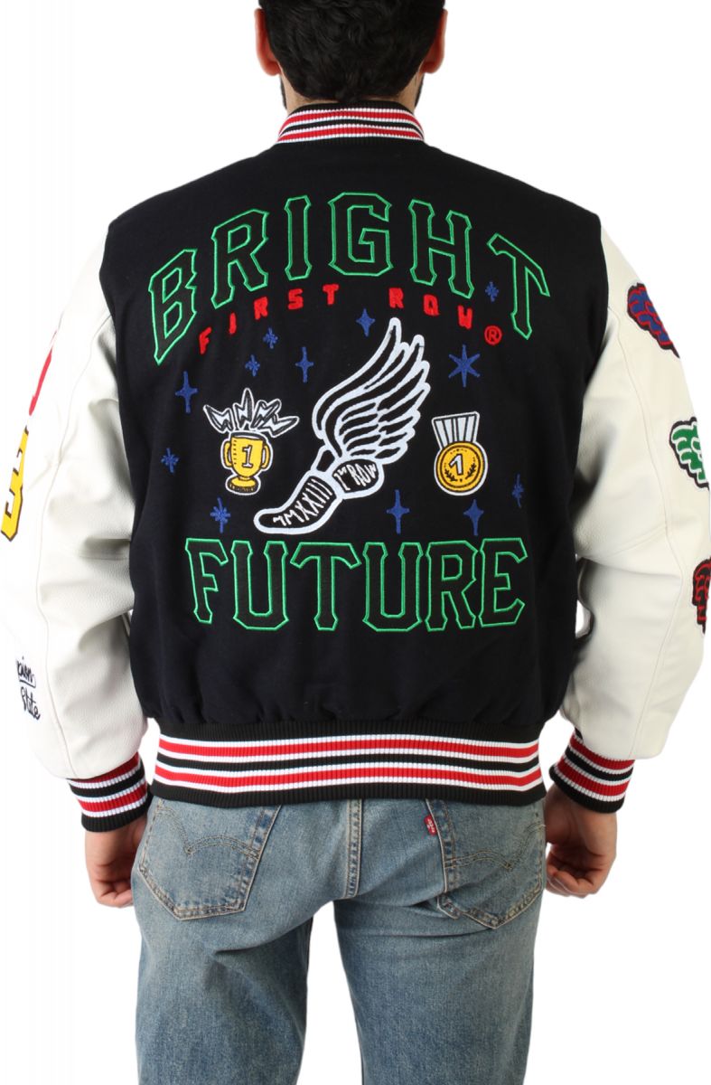 FIRST ROW Bright Future Varsity Jacket FRJ0042-NVY - Karmaloop