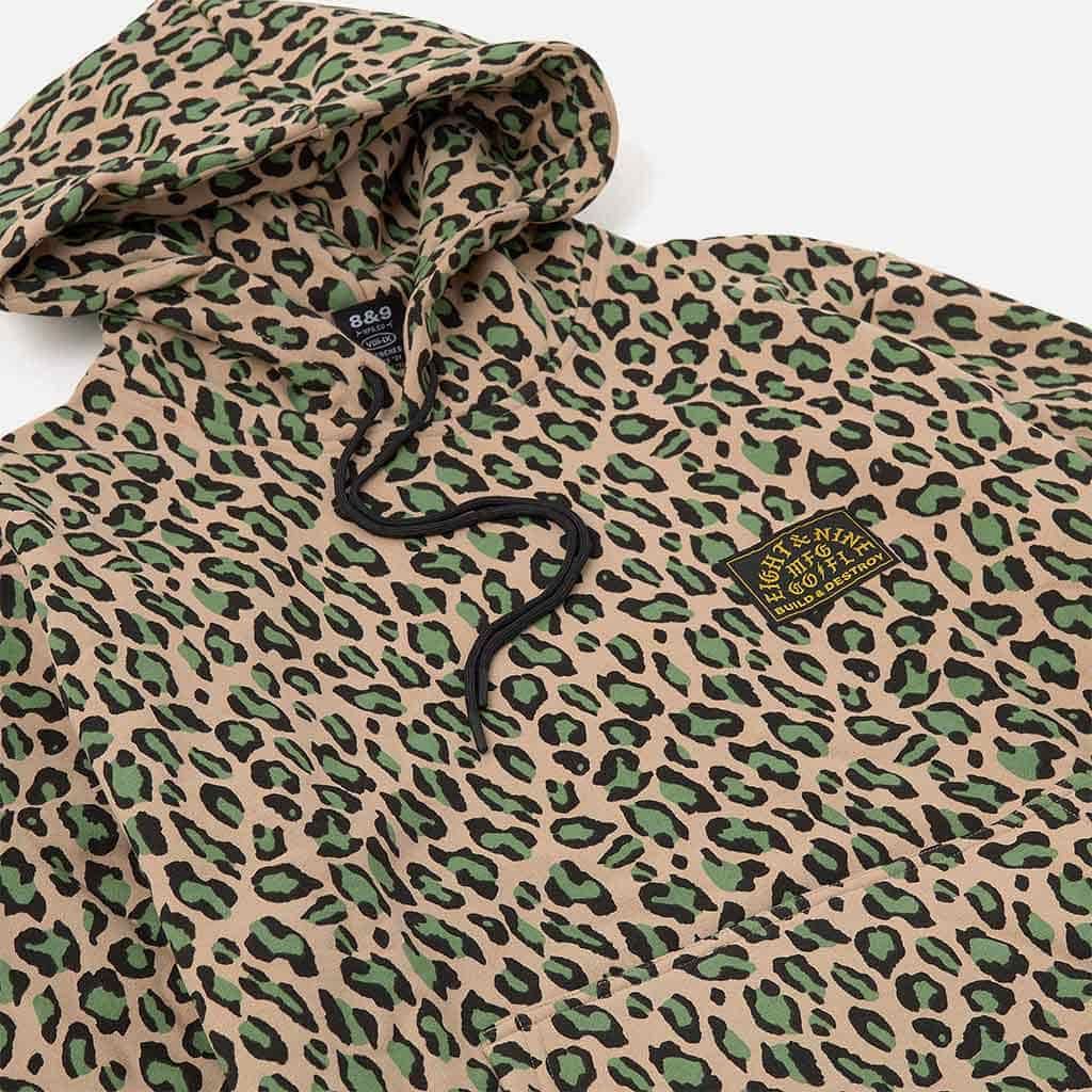 8&9 MFG CO Cheetah Camo Cozy Hooded Sweatshirt HSCHEORG - Karmaloop
