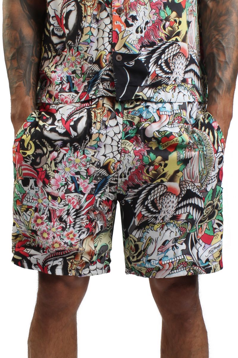 ED HARDY Tattoo Collage Short EHBAO8002-5 - Karmaloop
