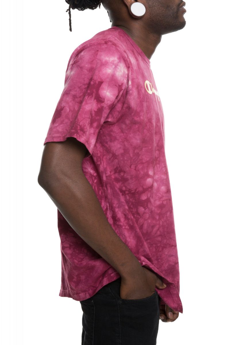 CHAMPION Scrunch Dye Heritage Foil Script Tee in Mulled Berry T0337S ...