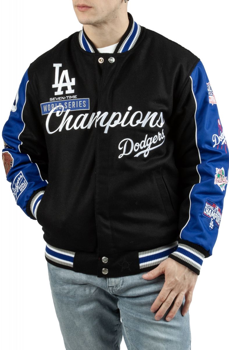 JH DESIGN LA Dodgers Champions Jacket DOD103COM3 BLK - Karmaloop