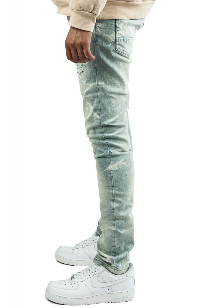 SMOKE RISE Scratch Distressed Jeans JP-22508SK-BLUE - Karmaloop