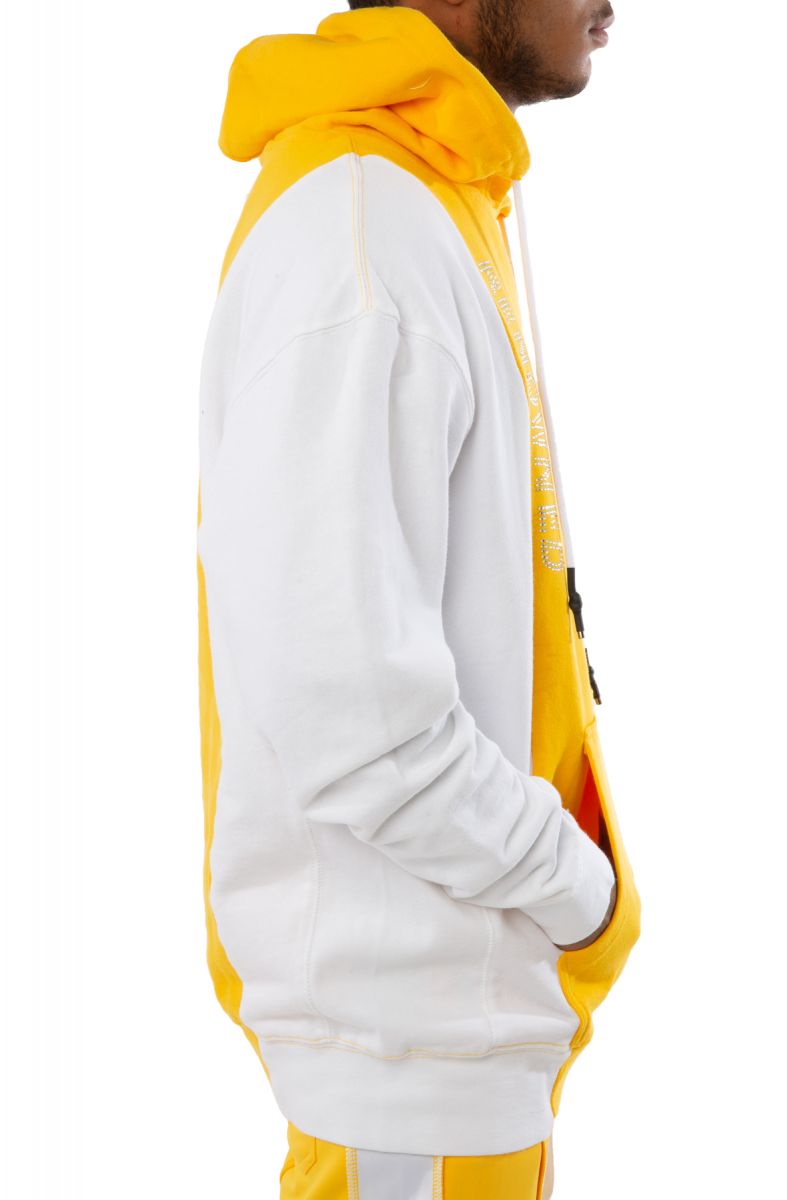 RENOWNED Split Panel Hoodie RD143-YEL - Karmaloop