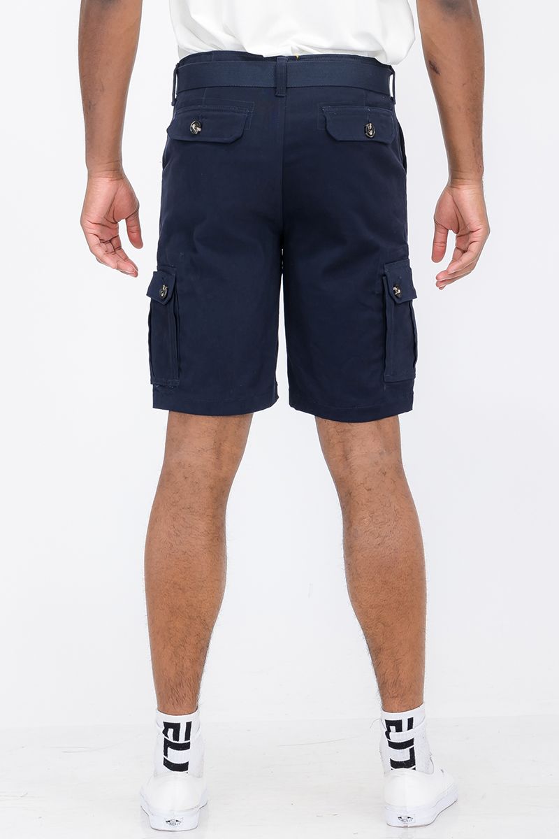 WEIV Belted Cargo Short CS002-NAVY - Karmaloop
