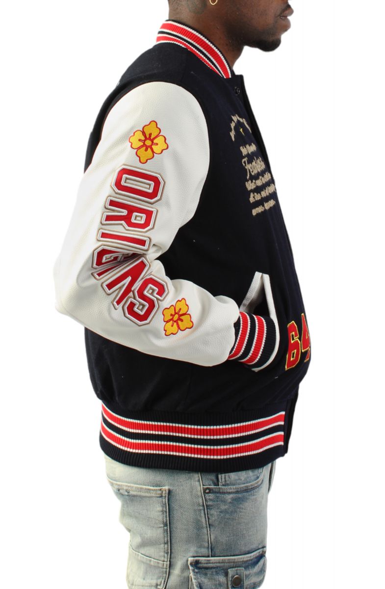 SMOKE RISE Tokyo Varsity Jacket WW23699SK-NVY - Karmaloop
