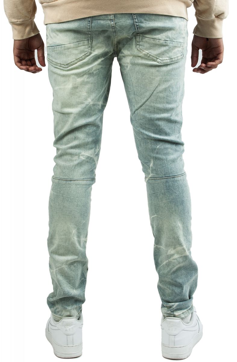 SMOKE RISE Scratch Distressed Jeans JP-22508SK-BLUE - Karmaloop