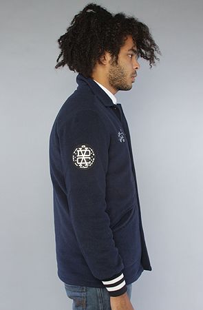 10 DEEP The Black Cat Letterman Jacket in Navy 14TD0402-NVY - PLNDR