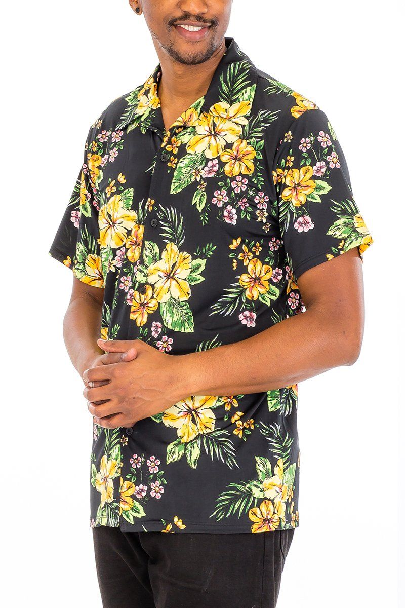 WEIV FLORAL PRINT BUTTON DOWN SHIRT WS9006BLACK - Karmaloop