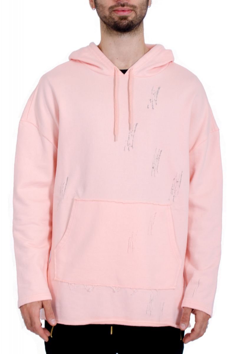 SPOILED PEASANTS Oversized Distressed Hoodie / Pink TG22-1-22-1000 ...