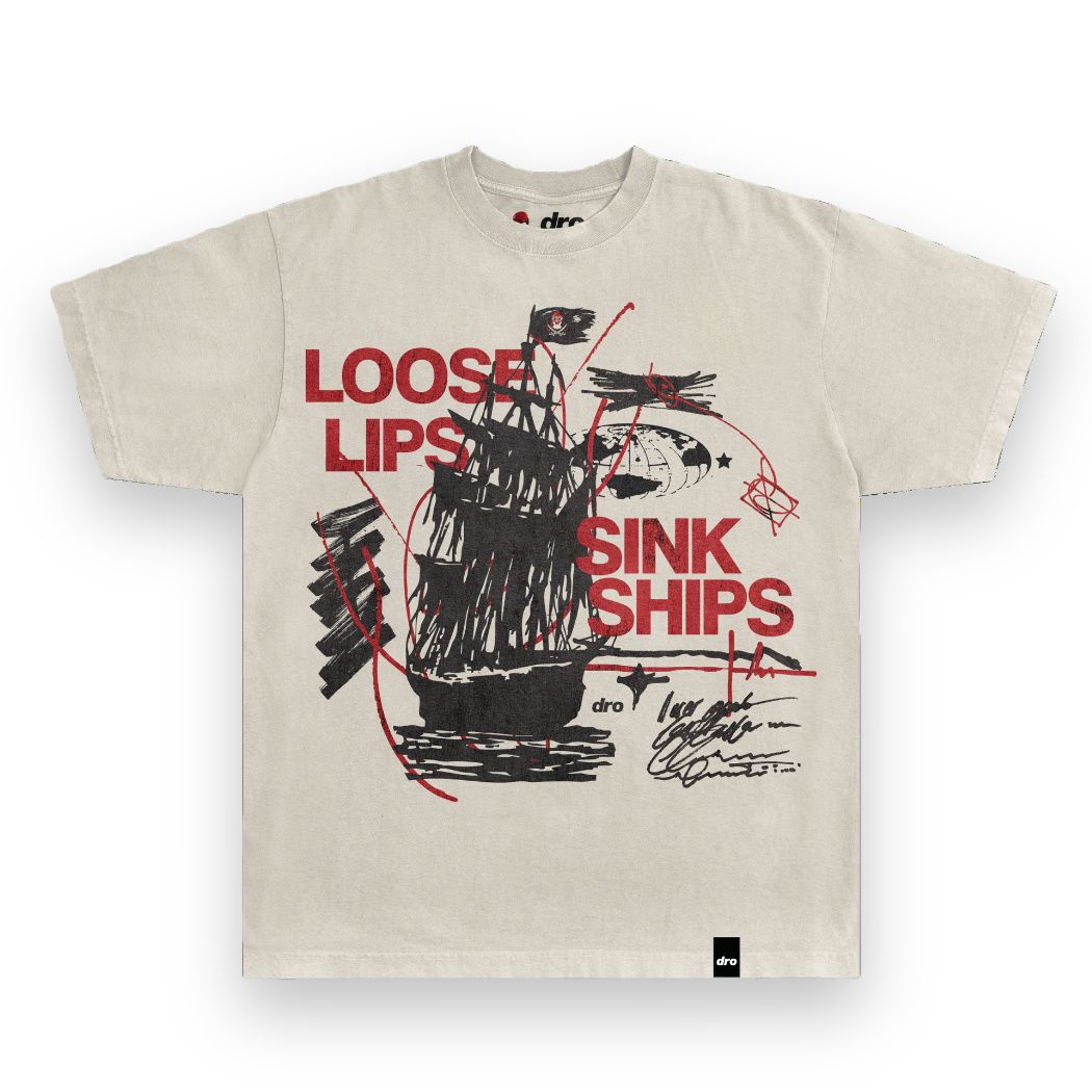 DRO Loose Lips Sink Ships Tee - Ivory T-LOOSELIPS-IVORY-IVORY - Karmaloop