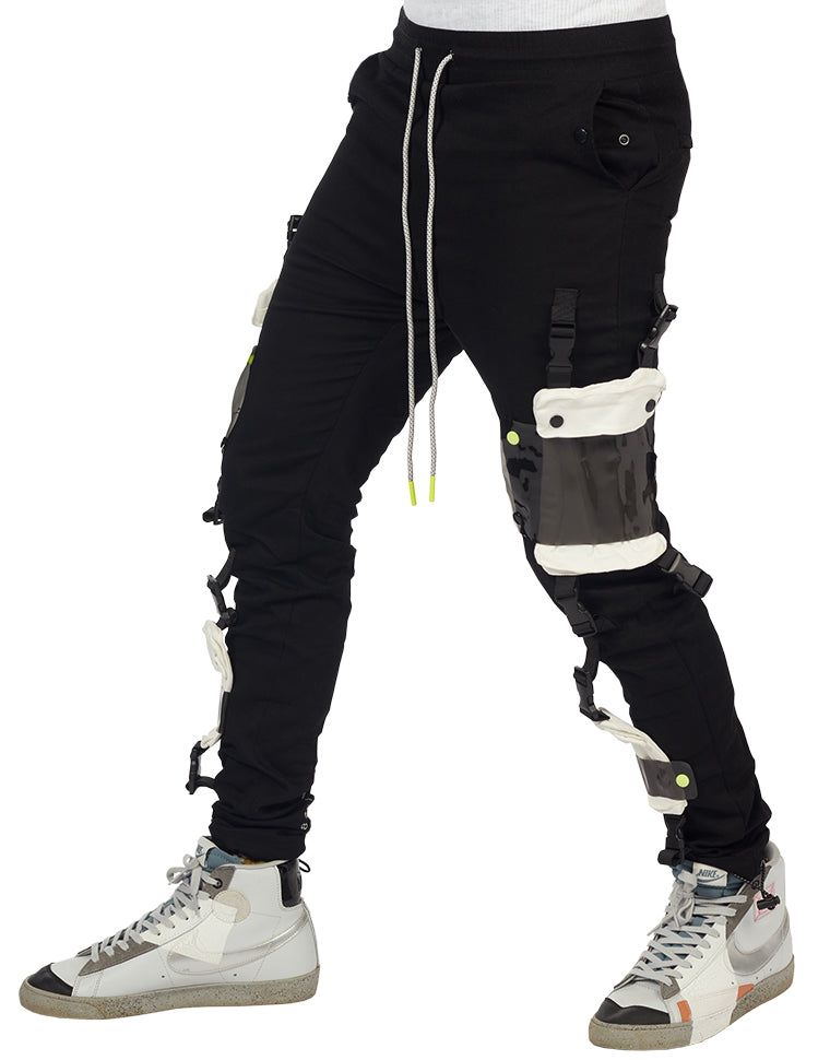 HIDEOUT YK Tech Cargo Joggers Pants HDTCLTHNG-65D8B1-BLACK - Karmaloop