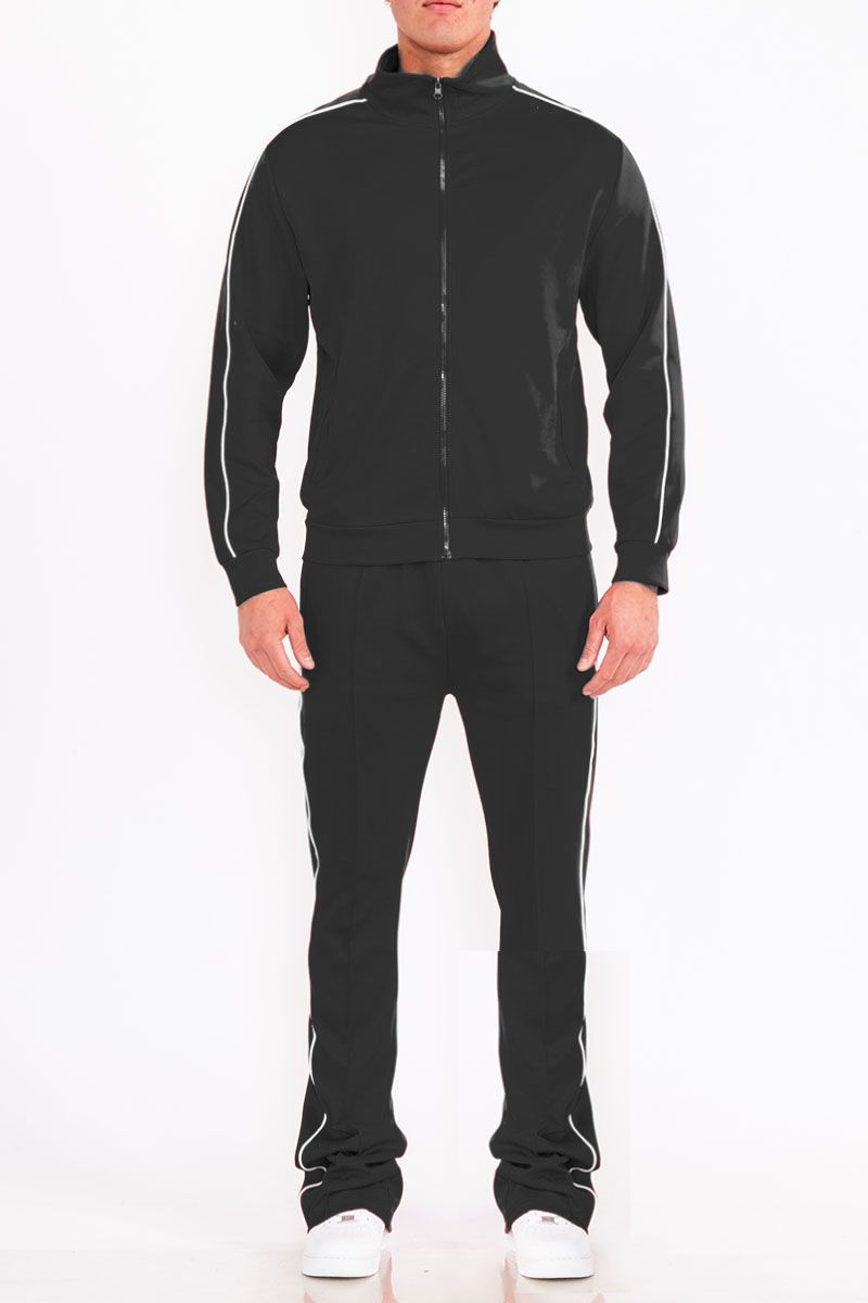 WEIV Stacked Flare Track Suit SET130-BLACK - Karmaloop