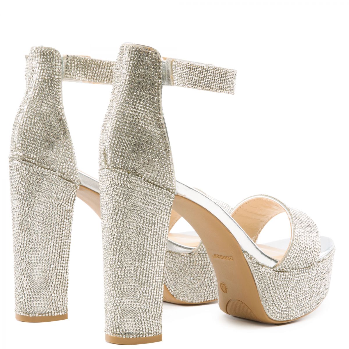 J P ORIGINAL Shocking-33 Bedazzled Platform High Heel JPM SHOCKING-33-SLVMPU - Karmaloop