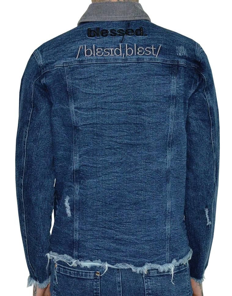 THE HIDEOUT CLOTHING Blessed Denim Jacket HDTCLTHNG-B16150 - Karmaloop