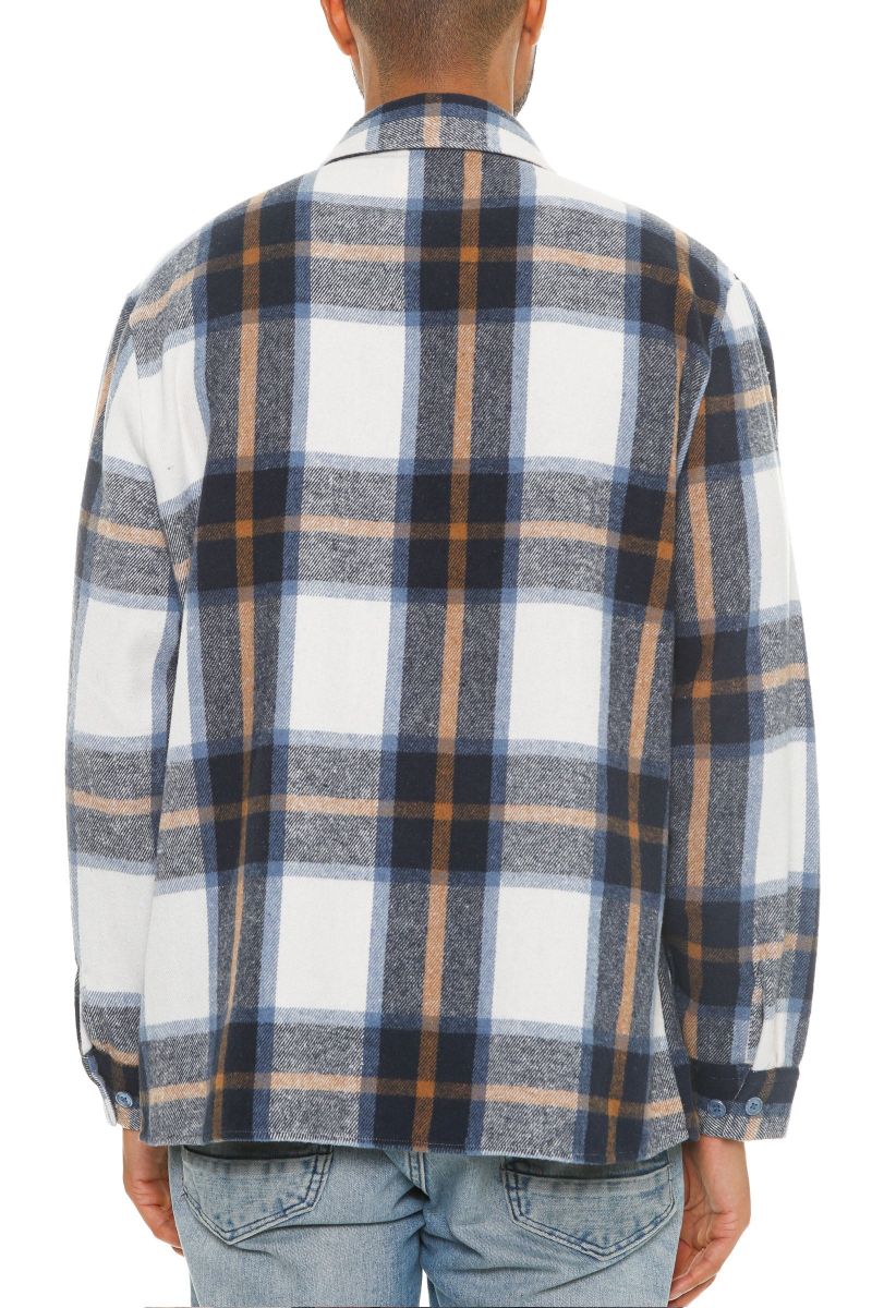 WEIV Rhide Soft Flannel Shacket FL506-BLUEGOLD-X - Karmaloop