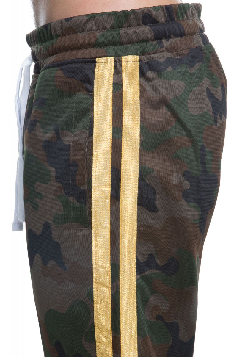 REBEL MINDS The Draco Track Pants in Camo and Gold Taping 82-410CAMO ...