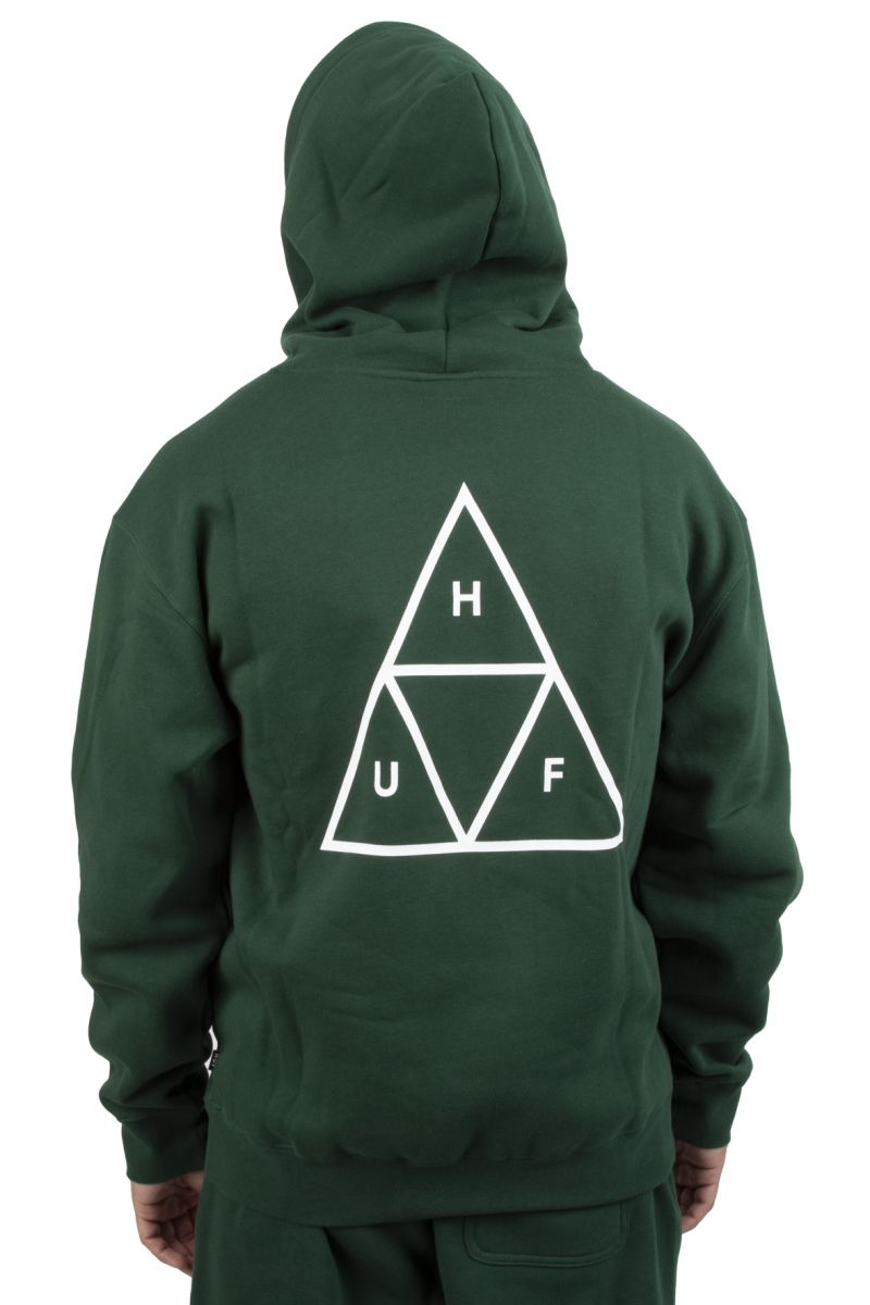 HUF Triple Triangle Pullover Hoodie PF00491-FOGRN - Karmaloop