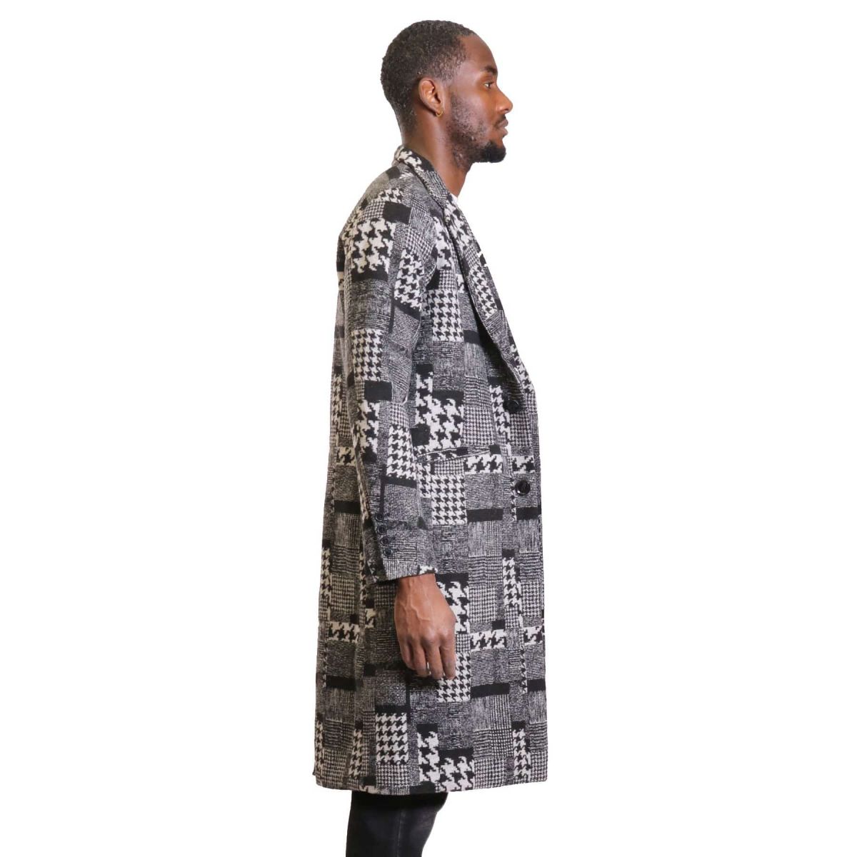 KLEEP Neo black and white houndstooth pattern Wool Coat Jacket AM-1009 ...