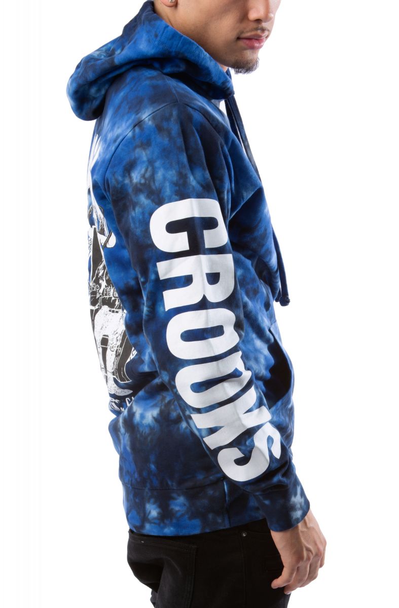 CROOKS AND CASTLES Death Row X Crooks Tie Dye Hoodie DR-HD102-21BLUE ...