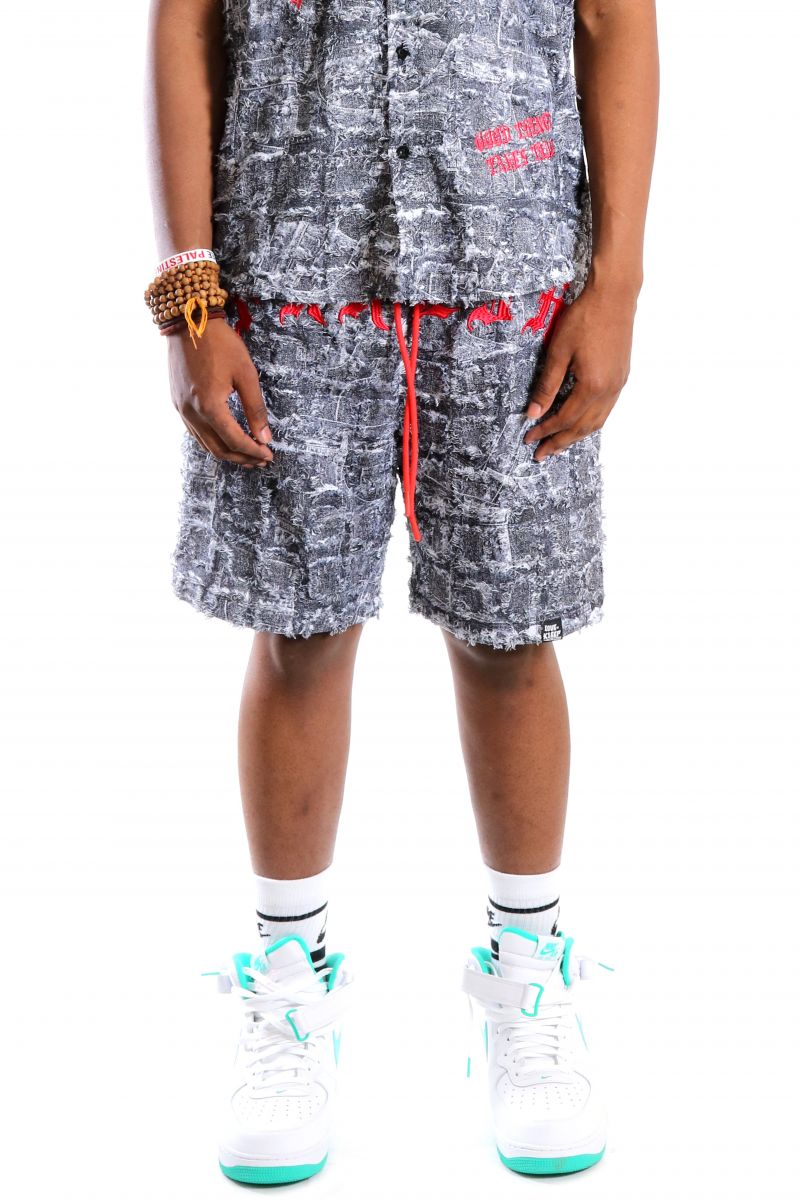 KLEEP YETI Men's ripped & repaired short pants KSP-6340-YETI - Karmaloop