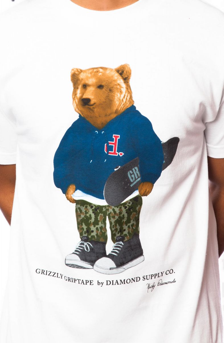 Diamond Supply Co. Tee Grizzly Bear White