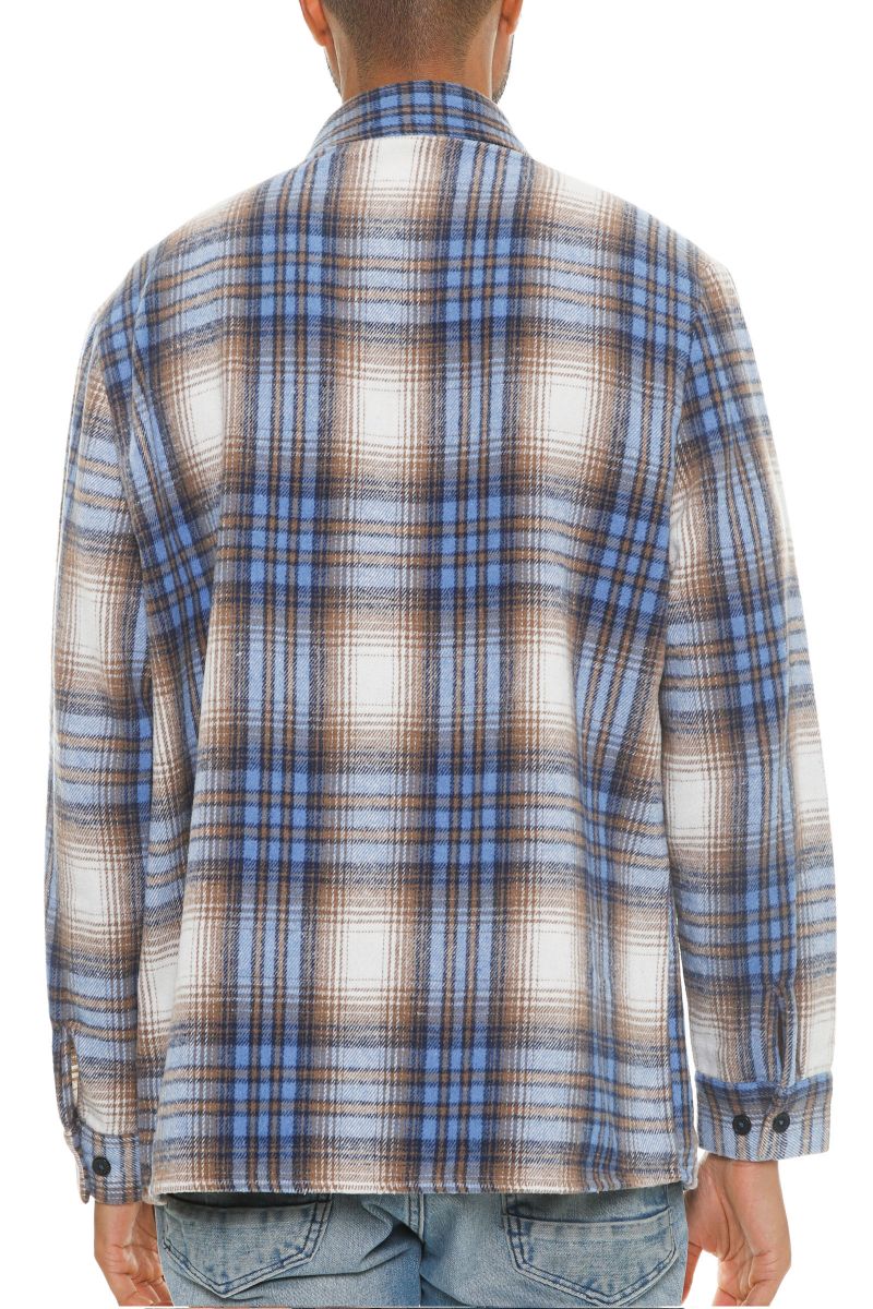WEIV Rhide Soft Flannel Shacket FL506-BLUESAND-X - Karmaloop