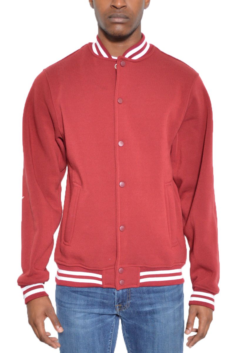 WEIV Fleece Varsity Jacket VA001-REDWHITE - Karmaloop