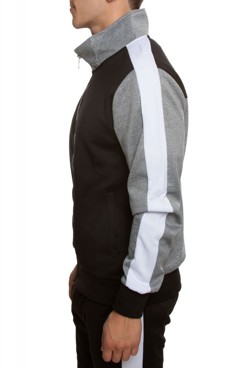 E STREET White Stripe Track Jacket in Gray TJ-02 - Karmaloop