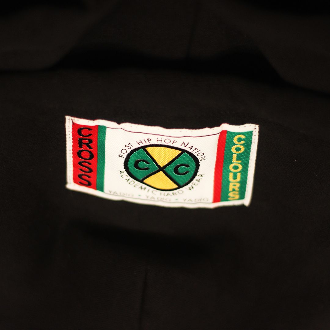 CROSS COLOURS Label Logo Hoodie - Black C80223LBS-BLK - Karmaloop