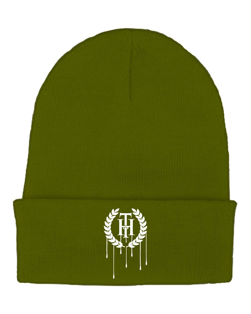 THE HIDEOUT CLOTHING Dripping Beanie HDTCLTHNG-59A7BF-OLIVEGREEN ...
