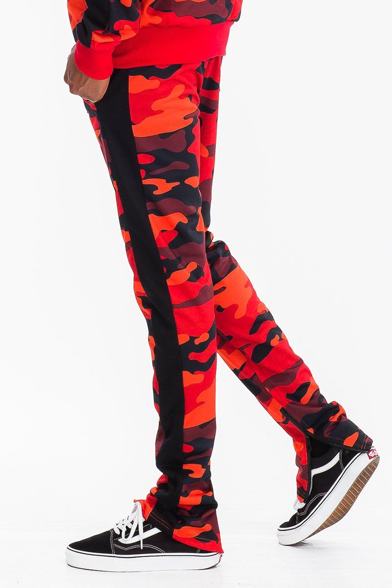 WEIV FULL CAMO TRACK PANTS TP600-RED - Karmaloop