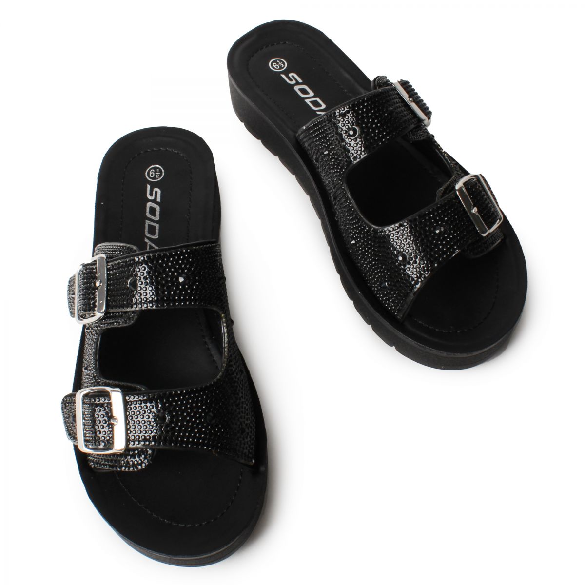 SOLE LA VIE Karina Strap Slide FD KARIN-S-BLK - Karmaloop