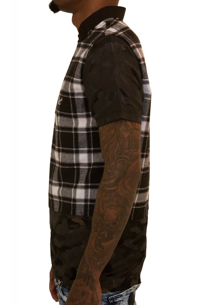 Plaid Camouflage Shirt (Black)