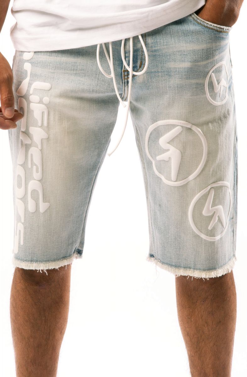 Lifted Anchors Aphex Puff Print Denim Shorts Lasp221 48 Karmaloop