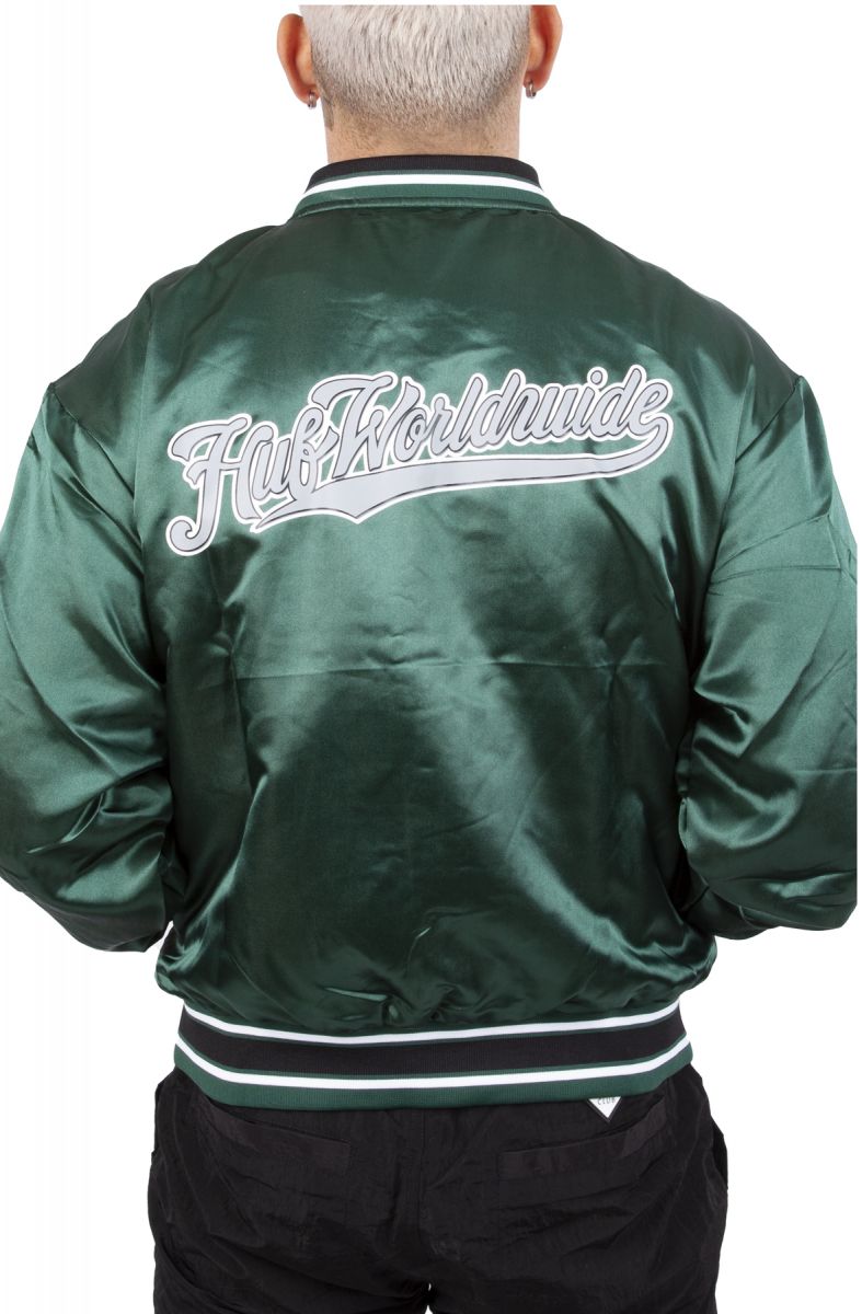 HUF Crackerjack Satin Baseball Jacket JK00372-FOGRN - Karmaloop