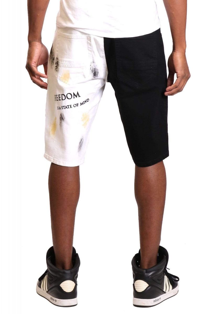 KLEEP Pristine Premium Washed Skinny Half and Half Twill Short Pants ...