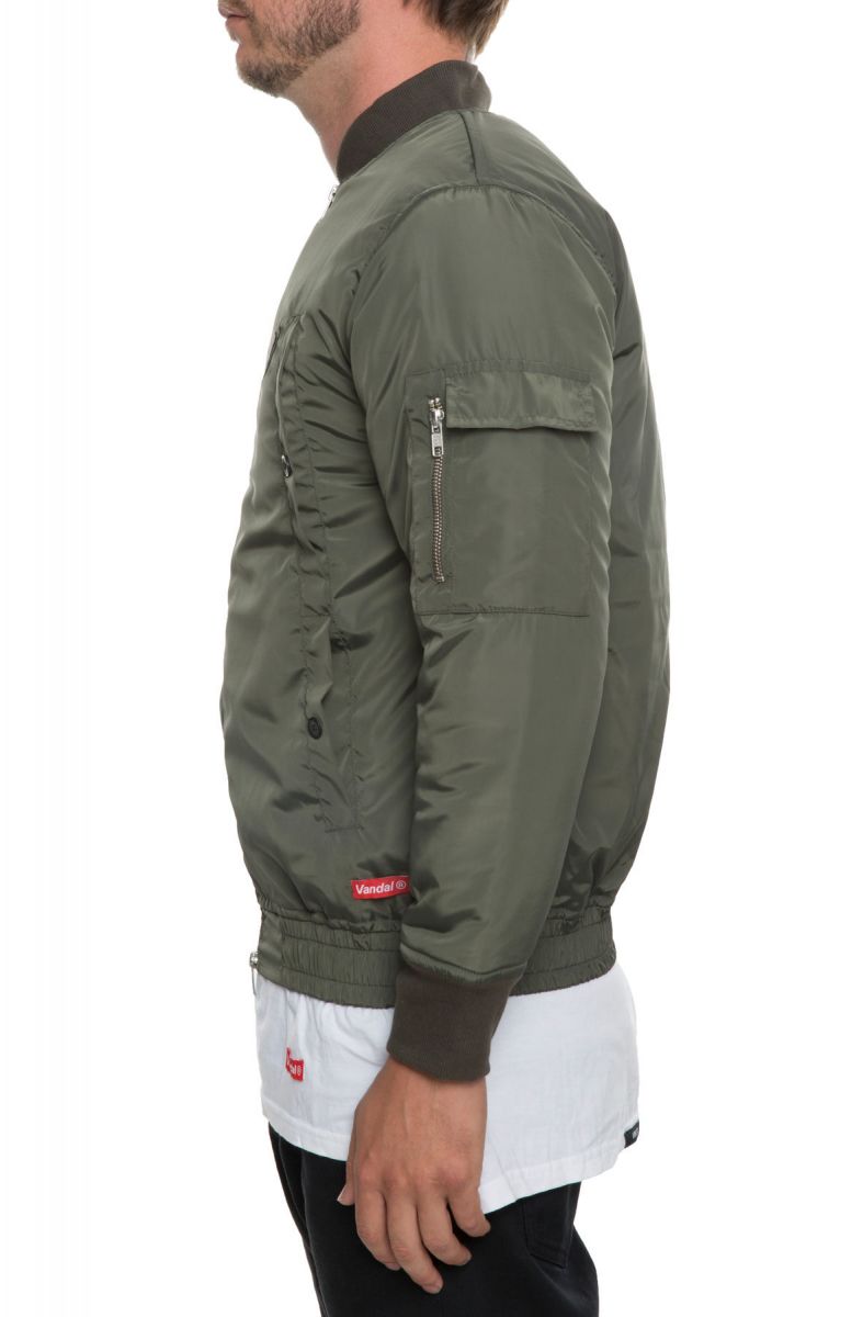 VANDAL COLLECTIVE The OG Padded Bomber in Olive VNDLJCKT002-OLV - Karmaloop